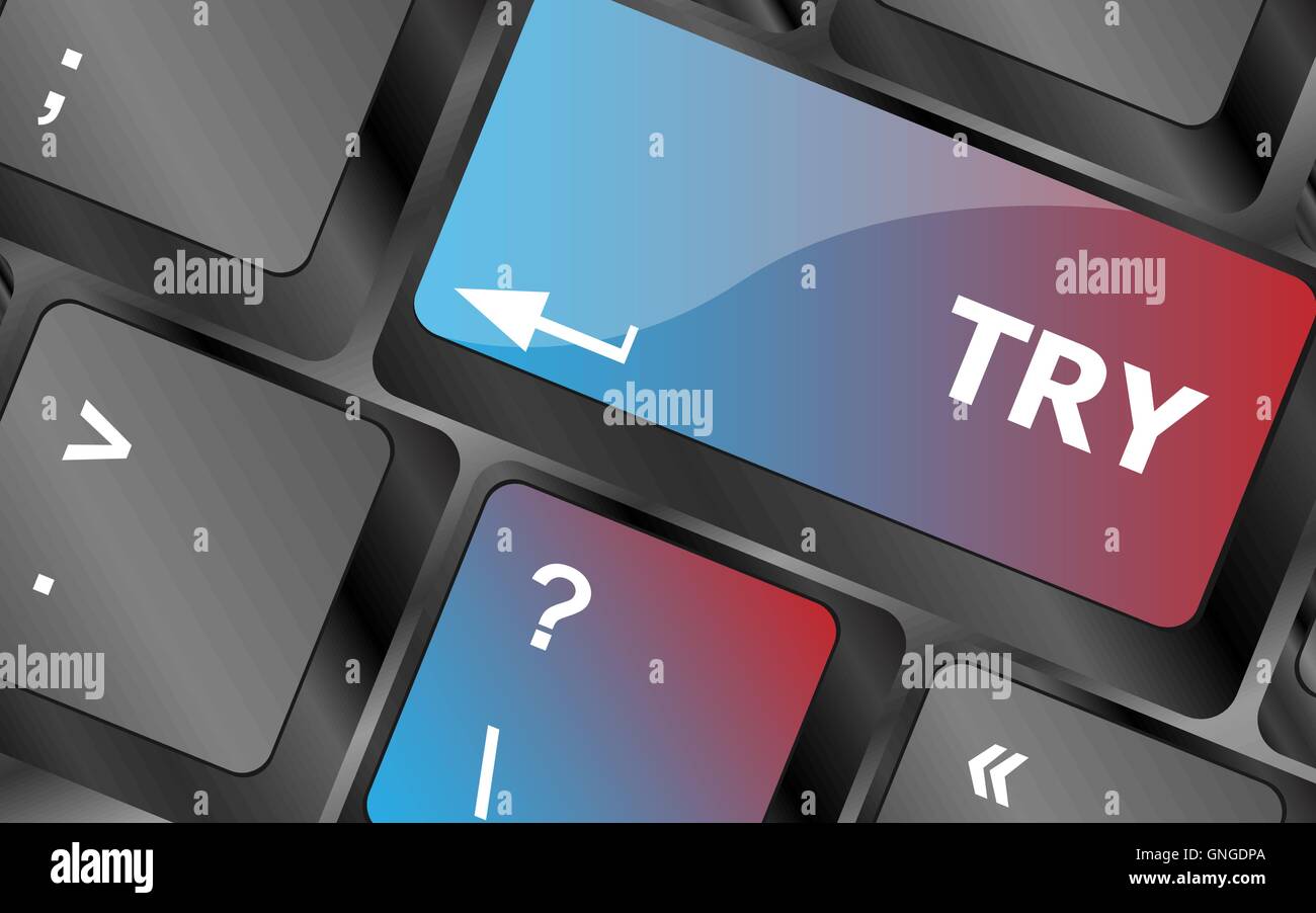 try button on keyboard key . keyboard keys. vector illustration Stock ...