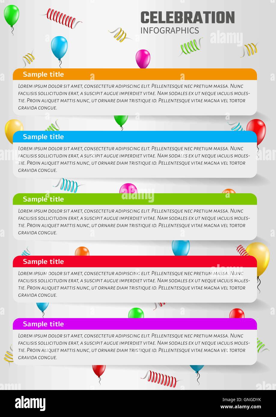 celebration infographics with balloons Stock Vector Image & Art - Alamy