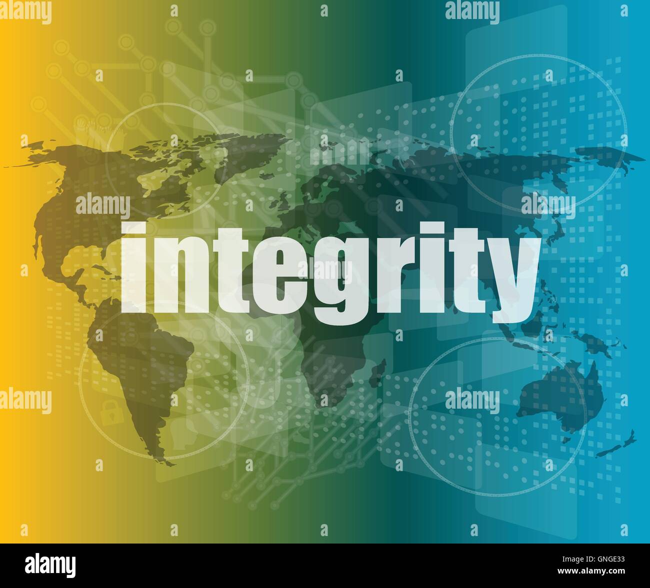 business concept: word integrity on digital background vector quotation ...