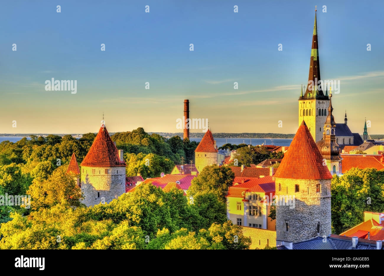 The historic centre of Tallinn, a UNESCO heritage site in Estonia Stock ...