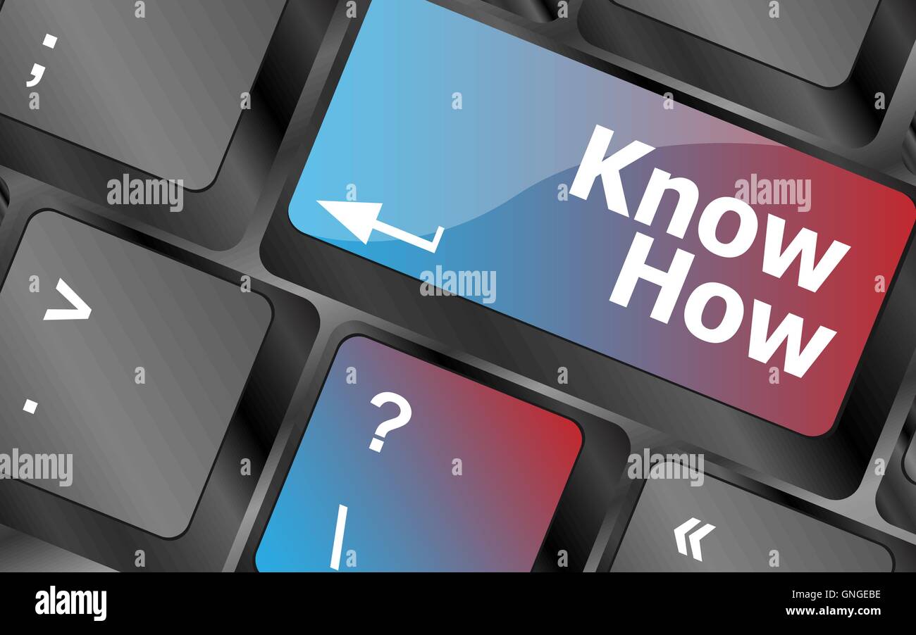 know how button keyboard key - business concept . keyboard keys. vector ...