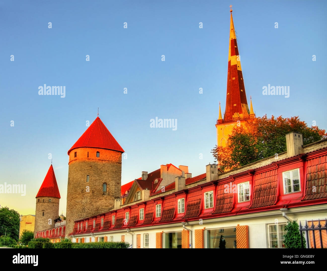 City walls and towers in Tallinn - Estonia Stock Photo - Alamy