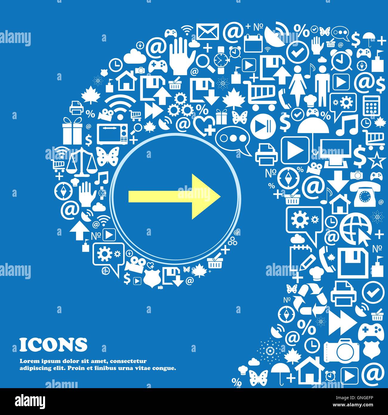 Arrow right, Next sign symbol. Nice set of beautiful icons twisted ...