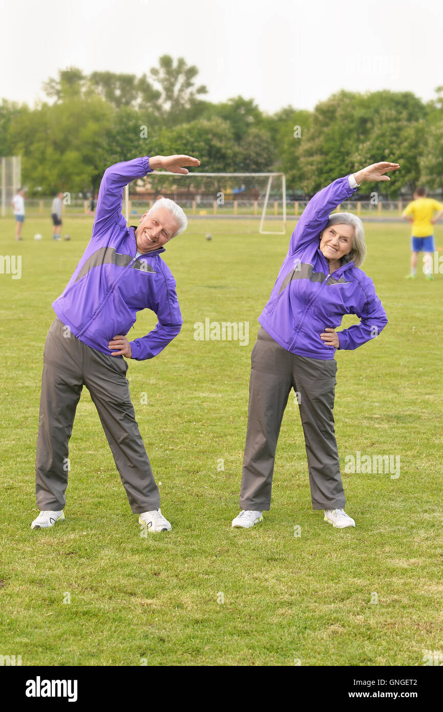 fit senior couple exercising Stock Photo - Alamy
