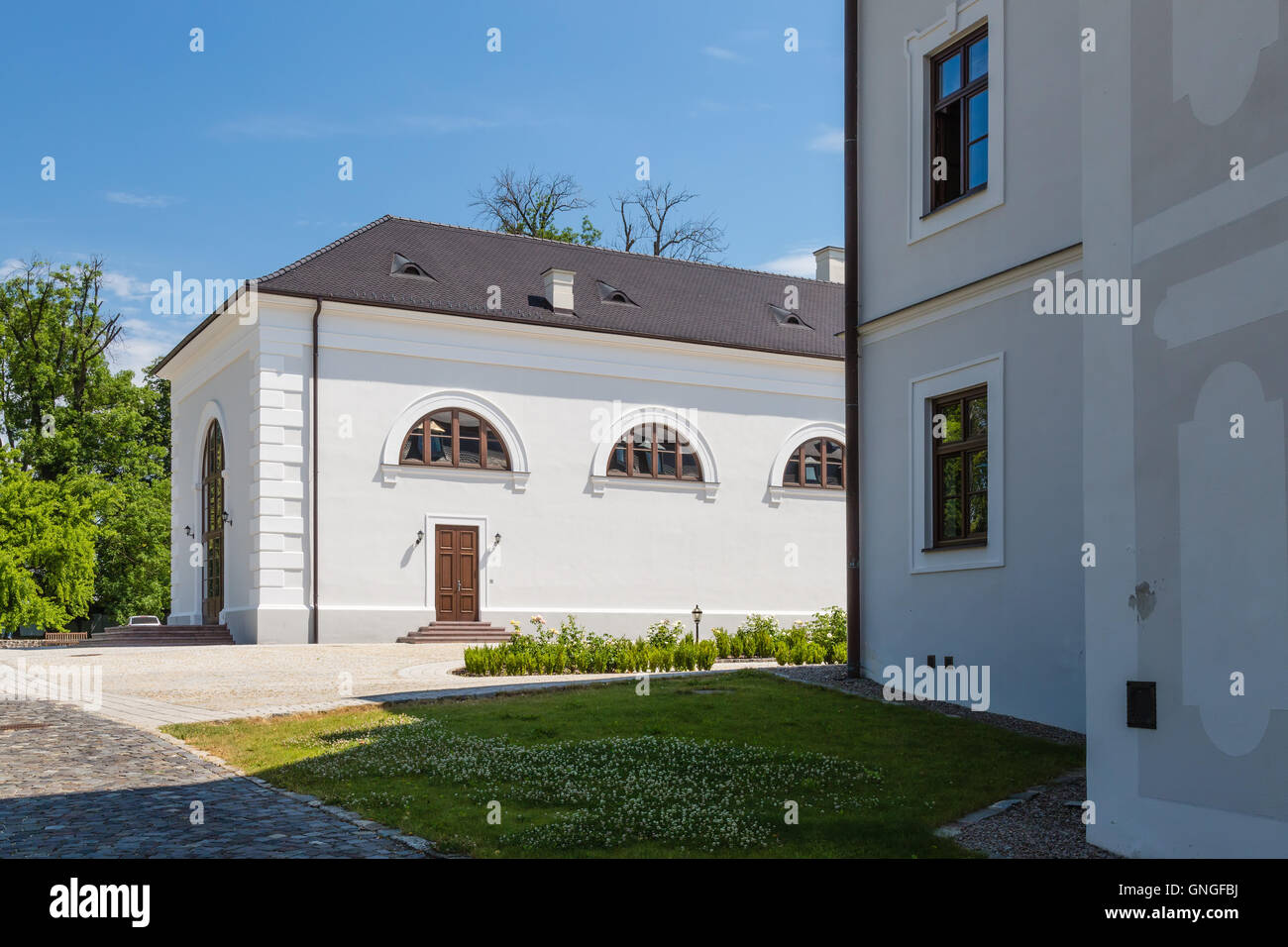 Renaissance castle Chateau Appony in village Oponice, Slovakia Stock ...
