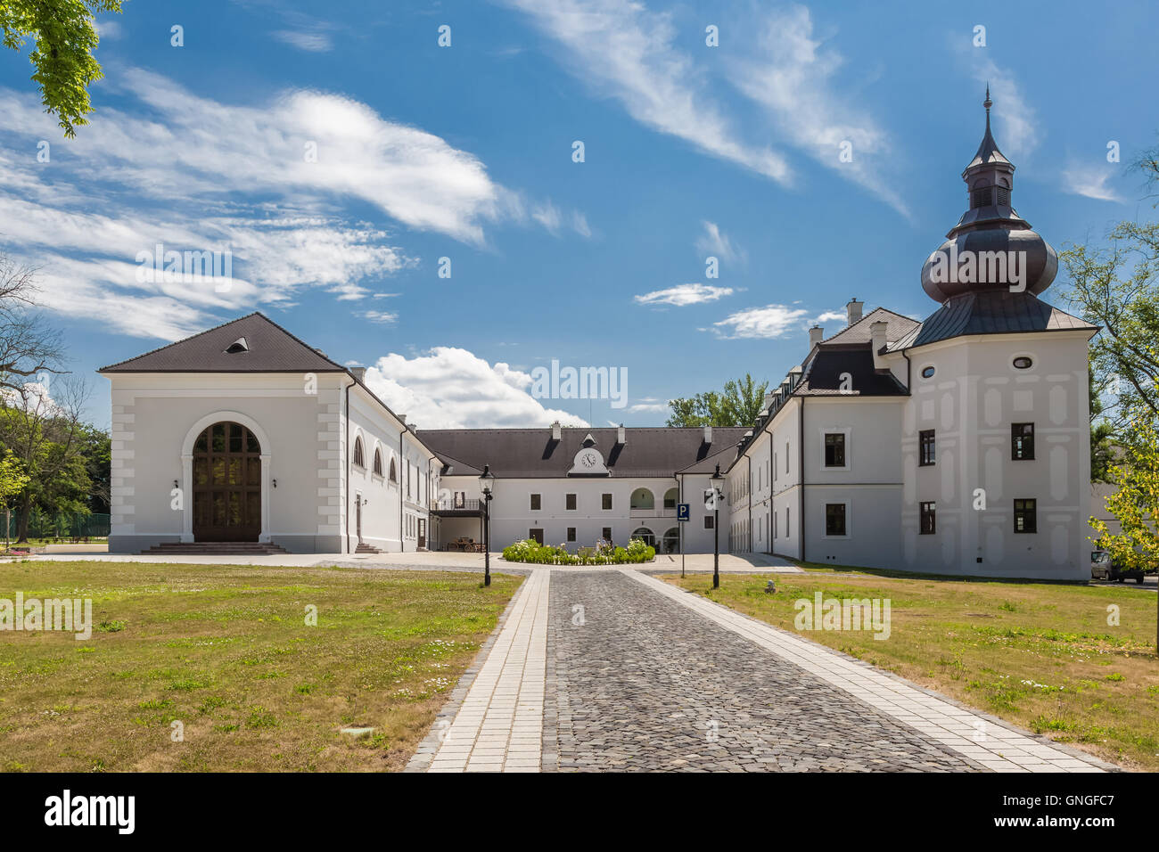 Renaissance castle Chateau Appony in village Oponice, Slovakia Stock ...