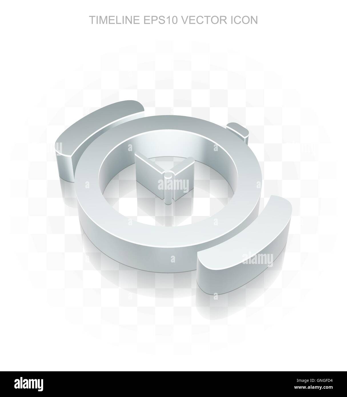 Timeline icon: Flat metallic 3d Watch, transparent shadow, EPS 10 ...