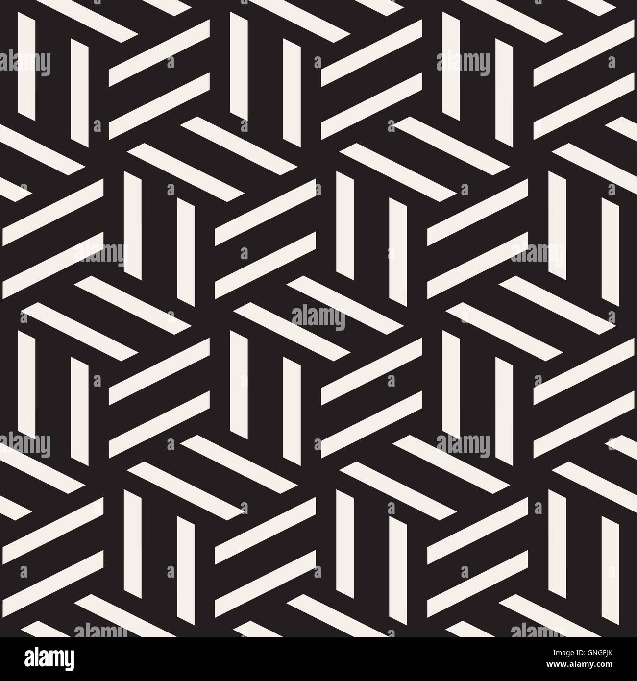 Vector Seamless Black And White Rectangle Lines Geometric Pattern Stock ...