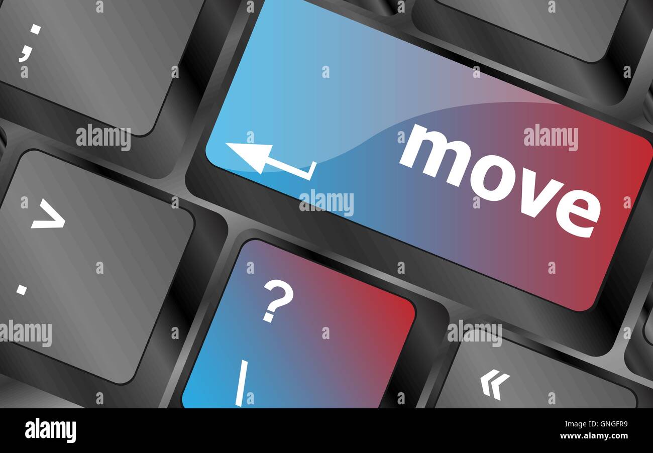 Move button word on black keyboard . keyboard keys. vector illustration ...