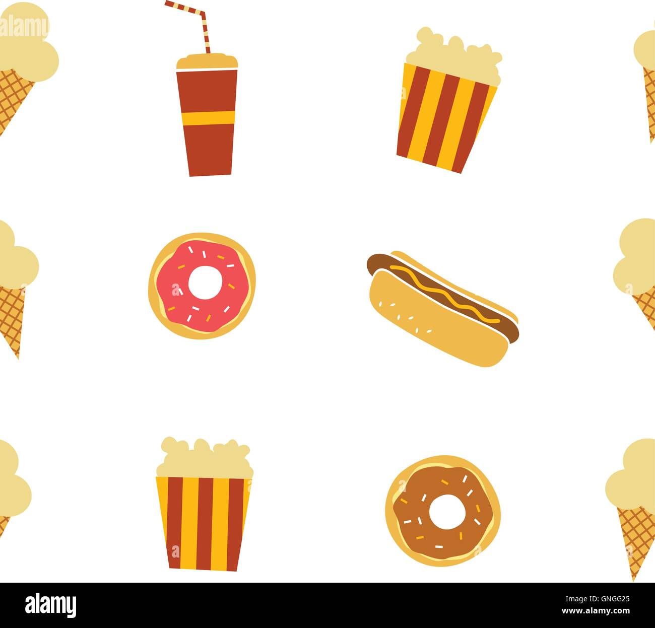 seamless fastfood restaurant theme pattern Stock Vector Image & Art - Alamy