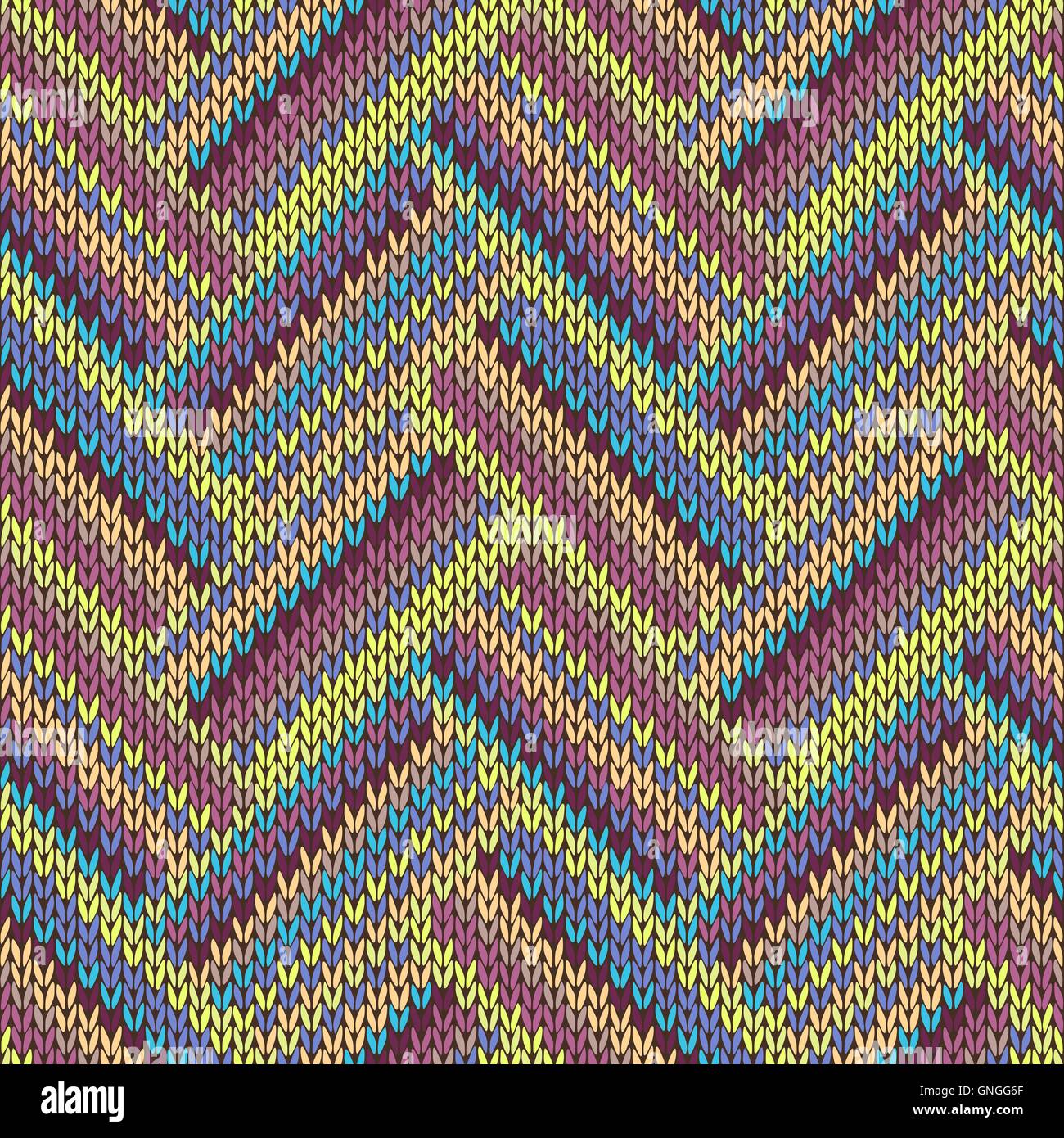 Seamless knitted pattern. Multicolored repeating tribal template Stock ...