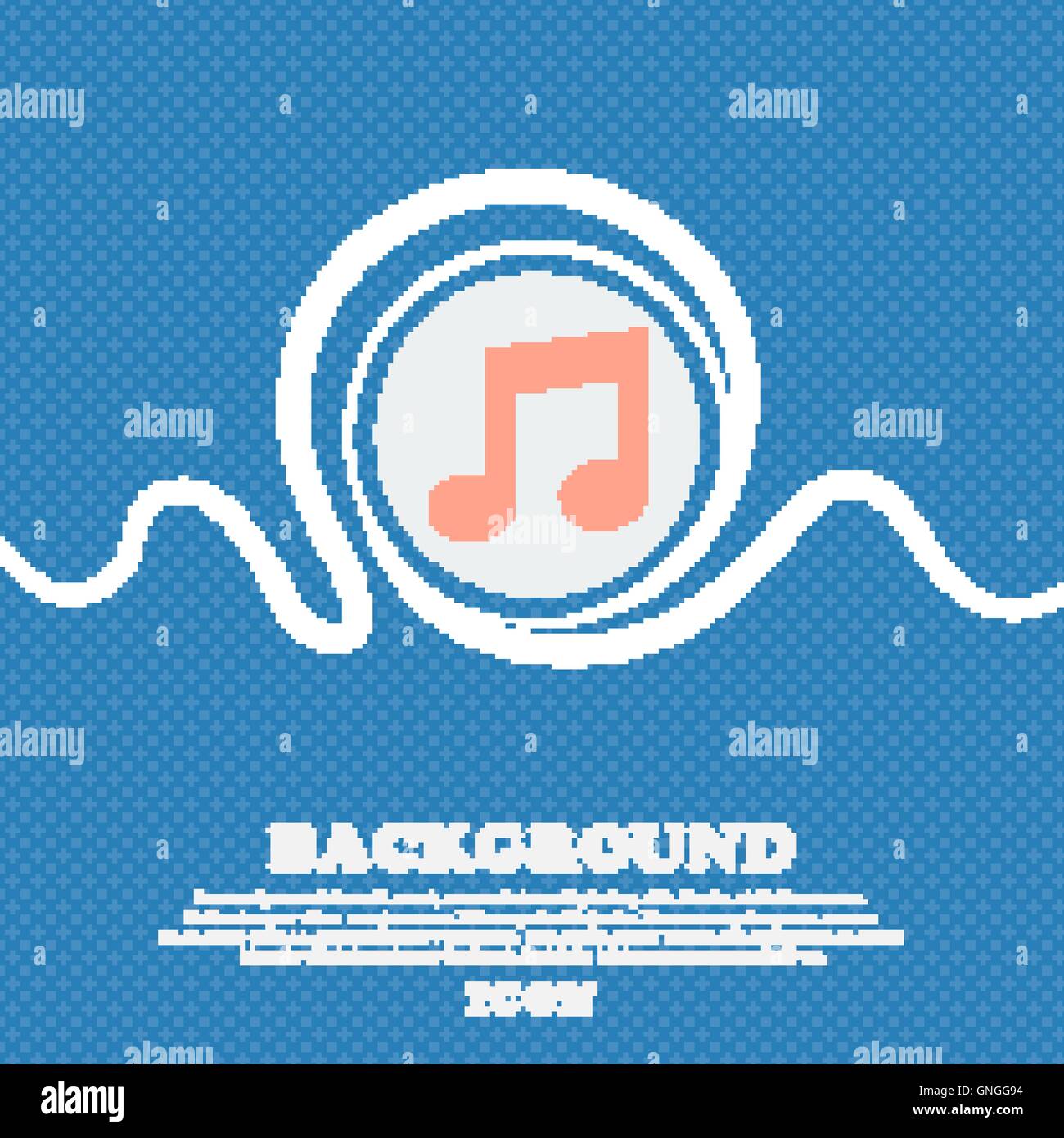 Music note sign icon. Musical symbol. Blue and white abstract ...