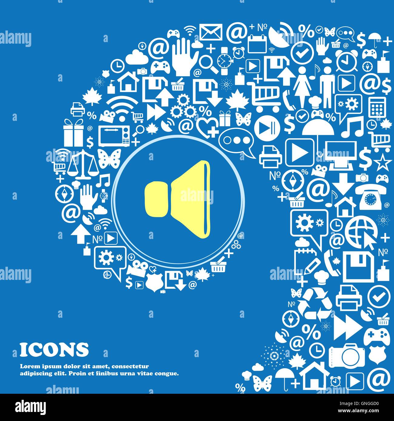 volume, sound sign symbol. Nice set of beautiful icons twisted spiral ...