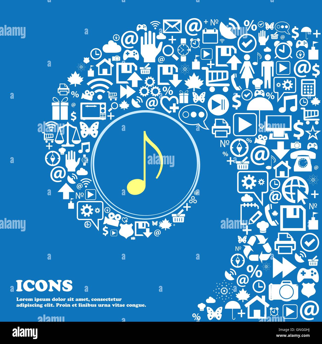 musical note, music, ringtone sign symbol. Nice set of beautiful icons ...