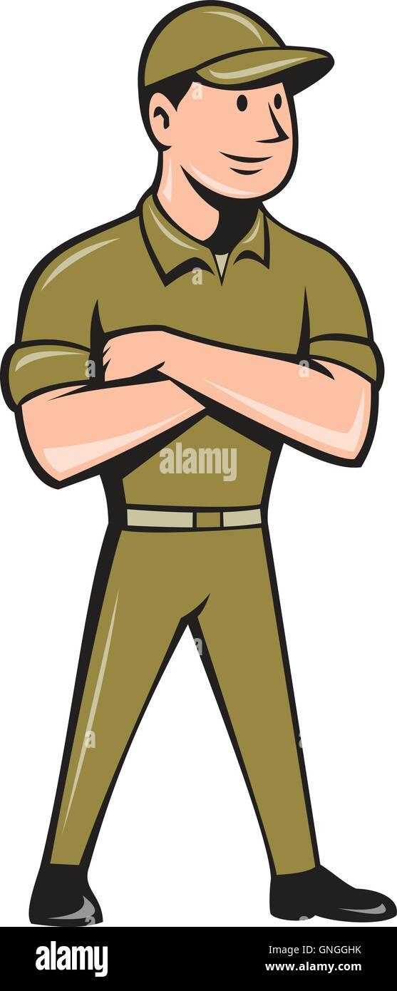 Arms crossed standing man Stock Vector Images - Alamy