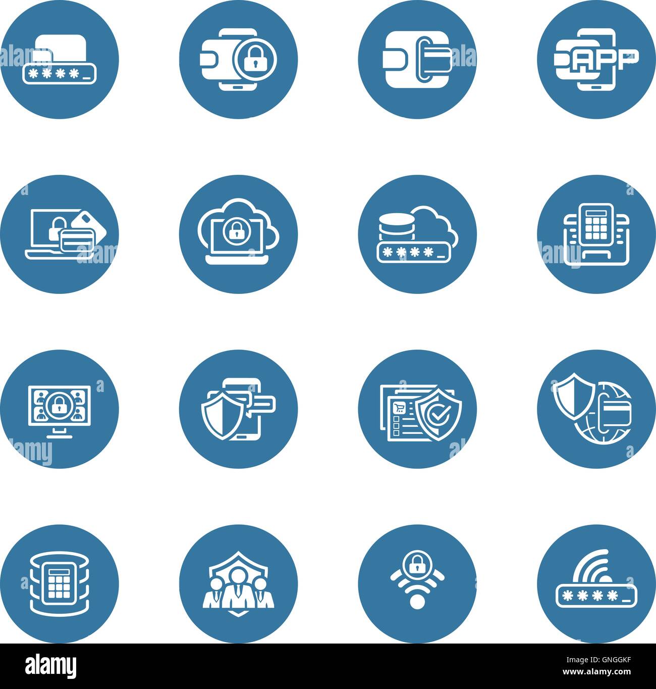 Flat Design Security and Protection Icons Set Stock Vector Image & Art ...