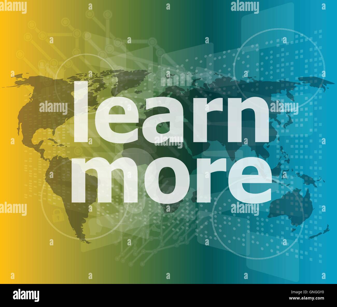 Education and learn concept: words Learn more on business digital ...