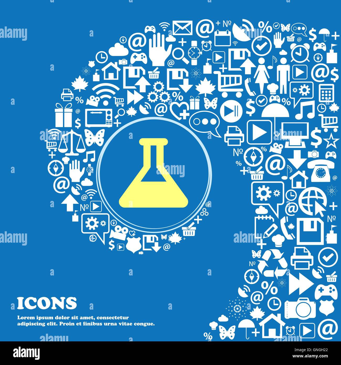 Conical Flask sign symbol. Nice set of beautiful icons twisted spiral ...