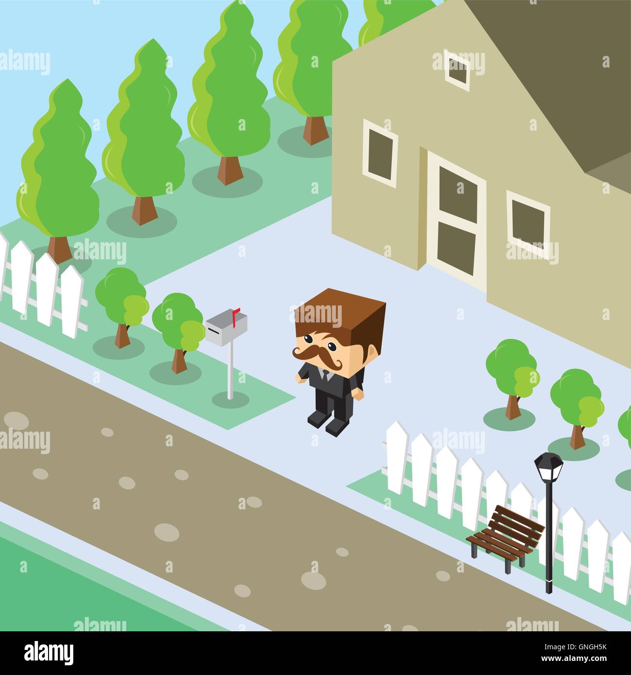 businessman residential home isometric cartoon Stock Vector Image & Art ...