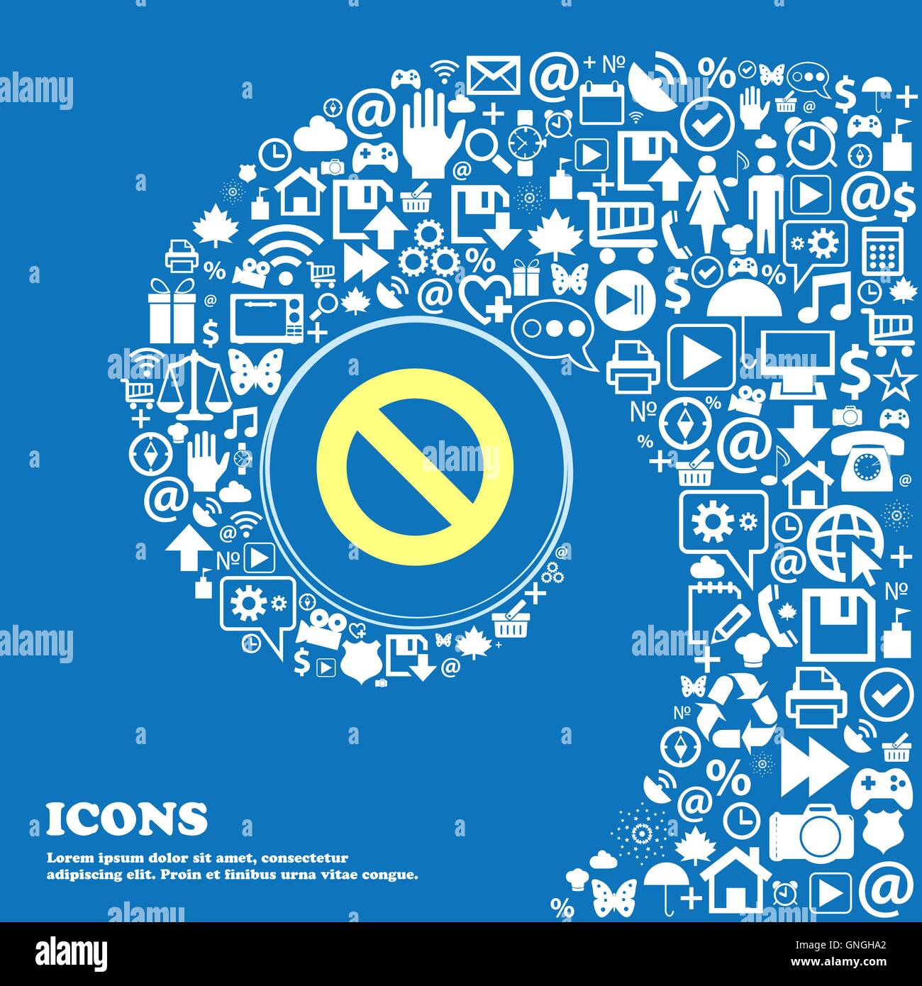 Stop sign icon. Prohibition symbol. No sign . Nice set of beautiful ...