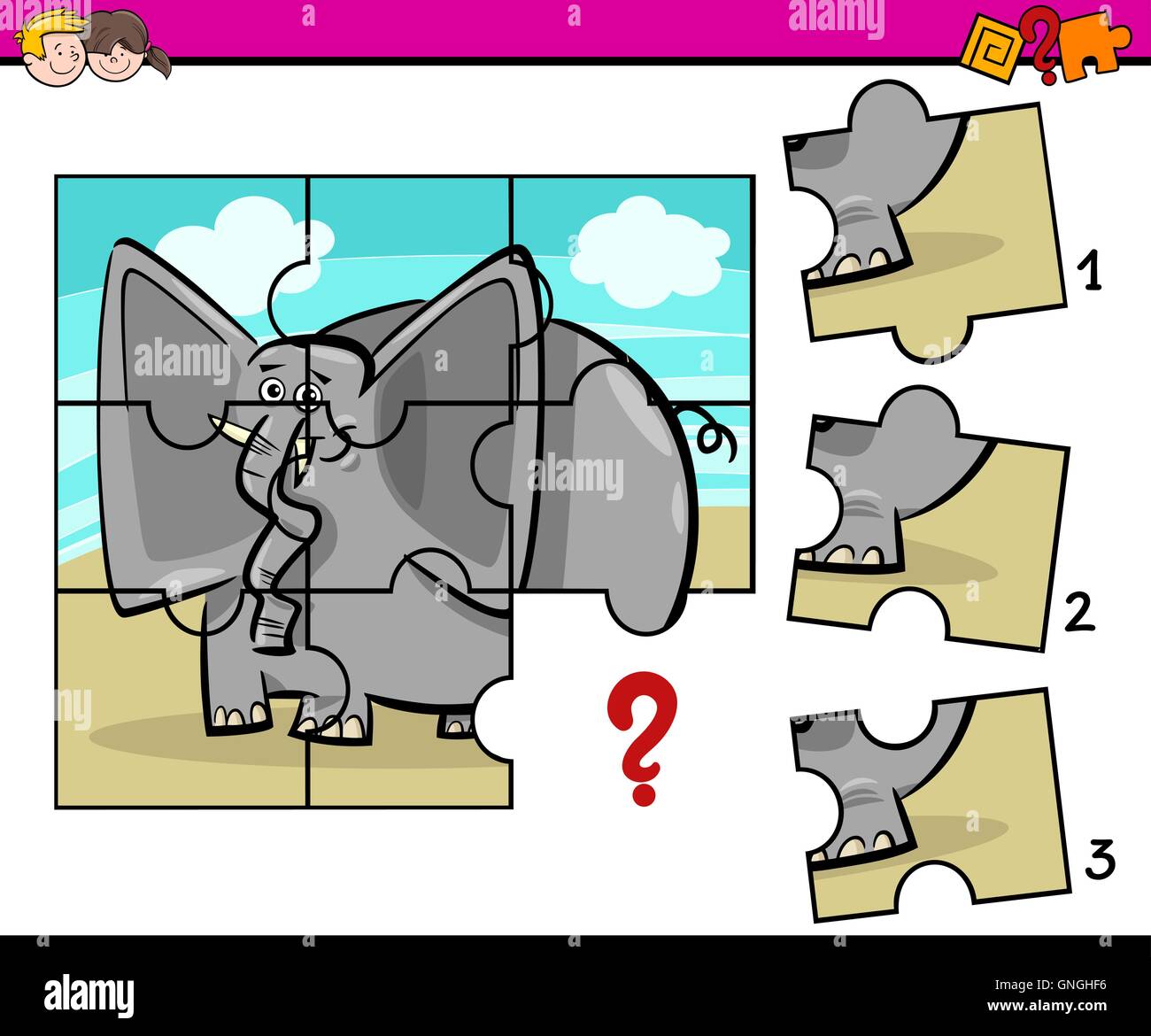 jigsaw preschool activity task Stock Vector Image & Art - Alamy