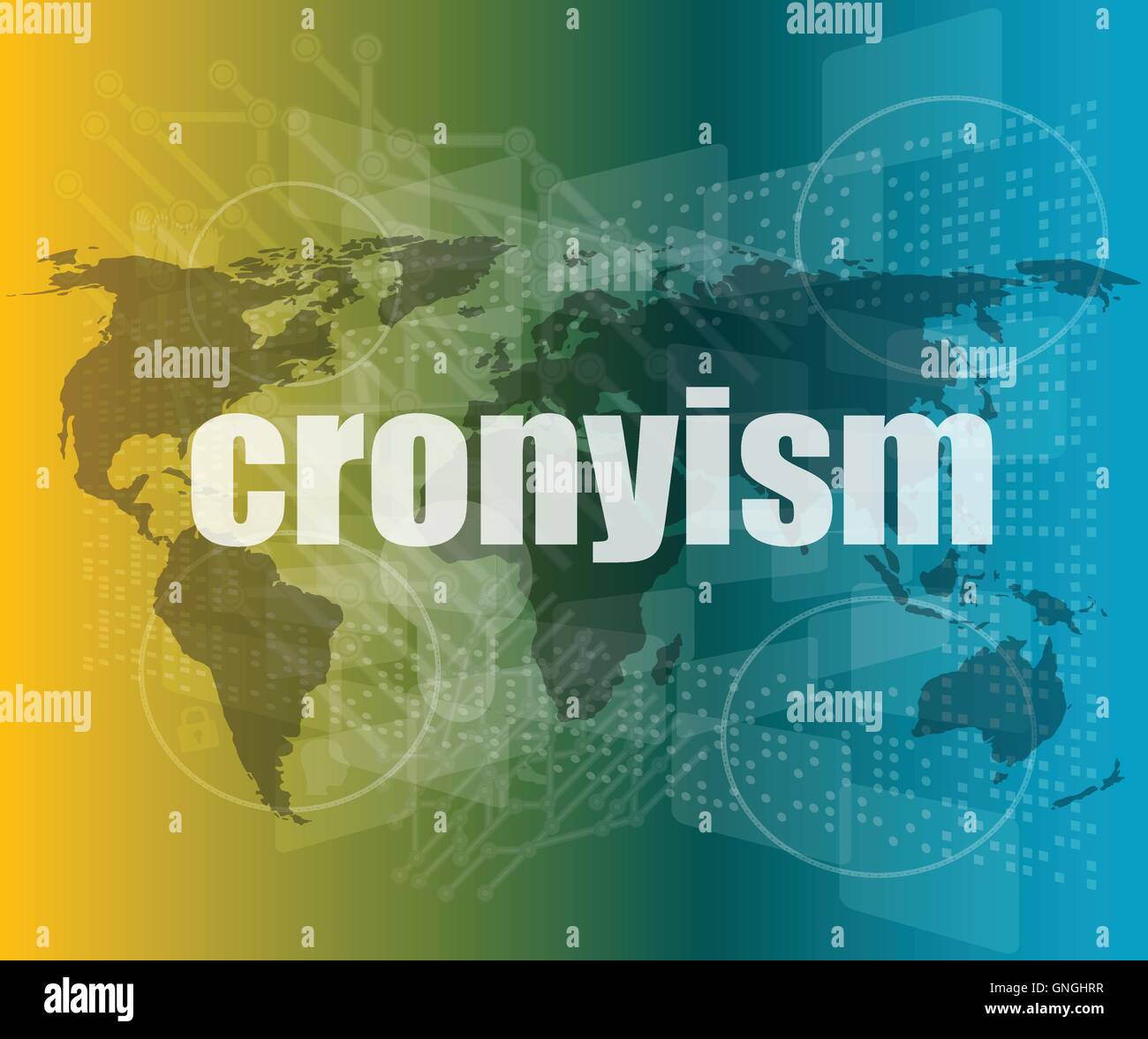 words cronyism on digital screen, business concept vector quotation ...