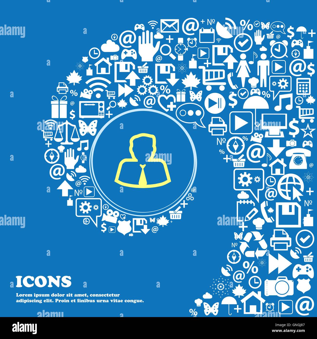 Avatar sign symbol. Nice set of beautiful icons twisted spiral into the ...