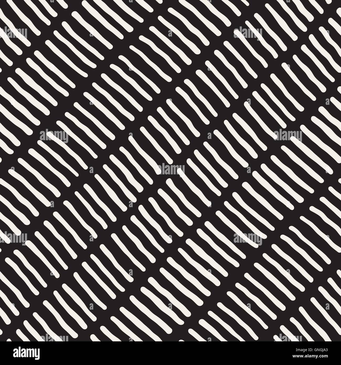 Vector Seamless Black and White Hand Drawn Lines Diagonal Pattern Stock ...
