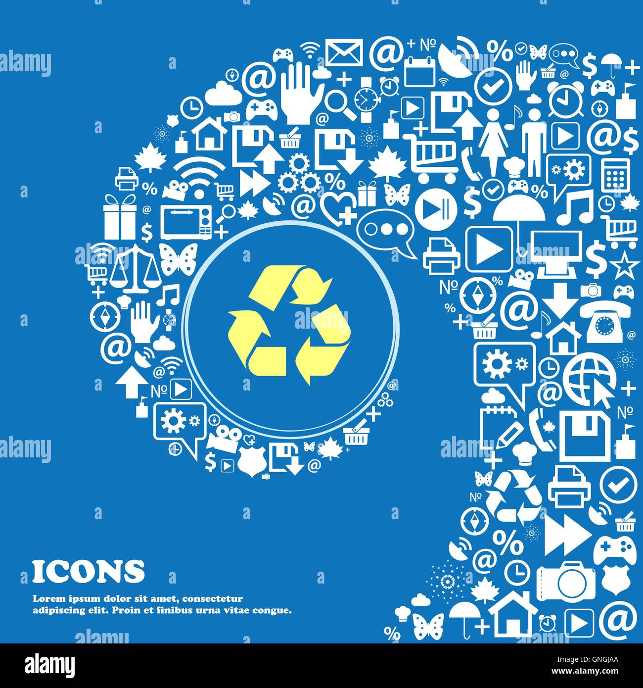 processing sign symbol. Nice set of beautiful icons twisted spiral into ...