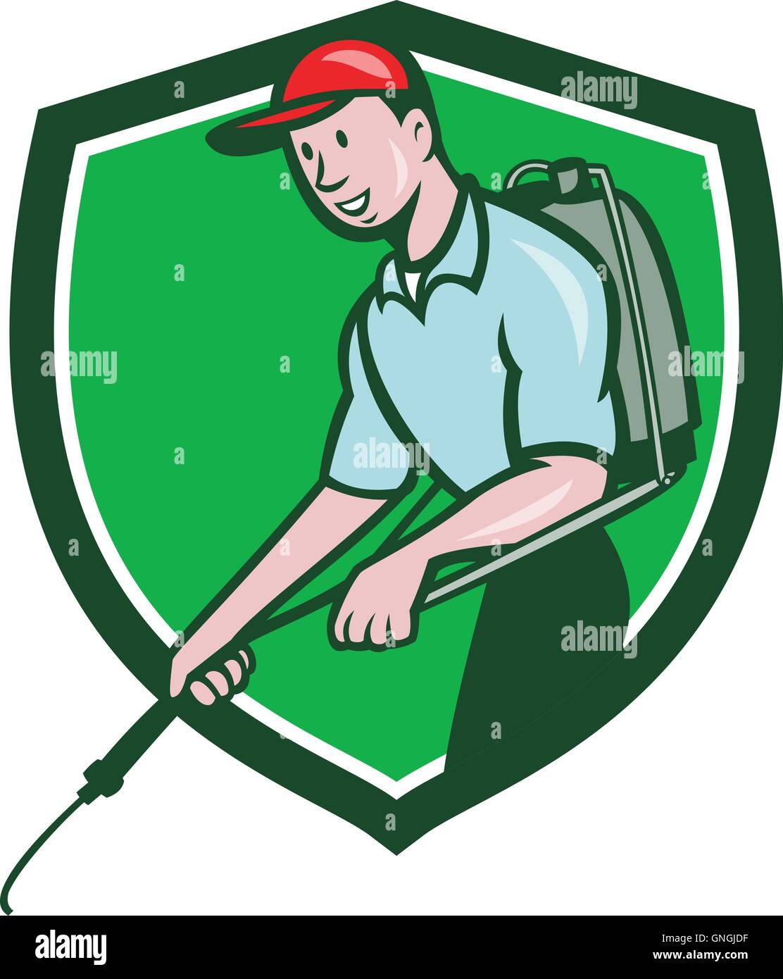 Pest control exterminator spraying cartoon hi-res stock photography and ...