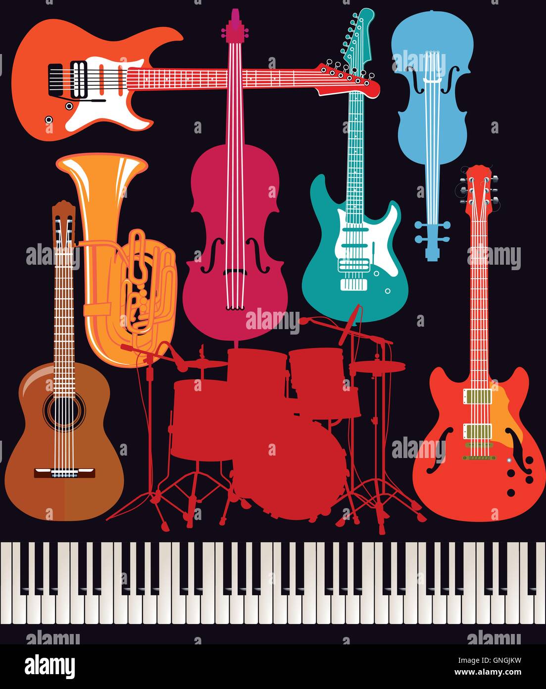 Keyboard bass Stock Vector Images - Alamy