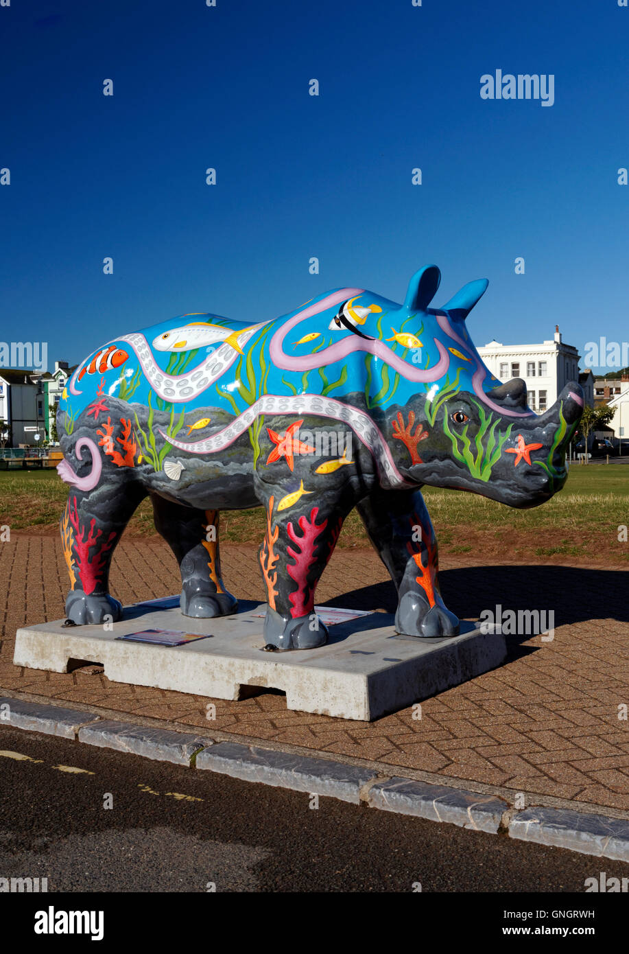 Painted model Rhinos part of the Paignton Zoo's Great Big Rhino Project ...