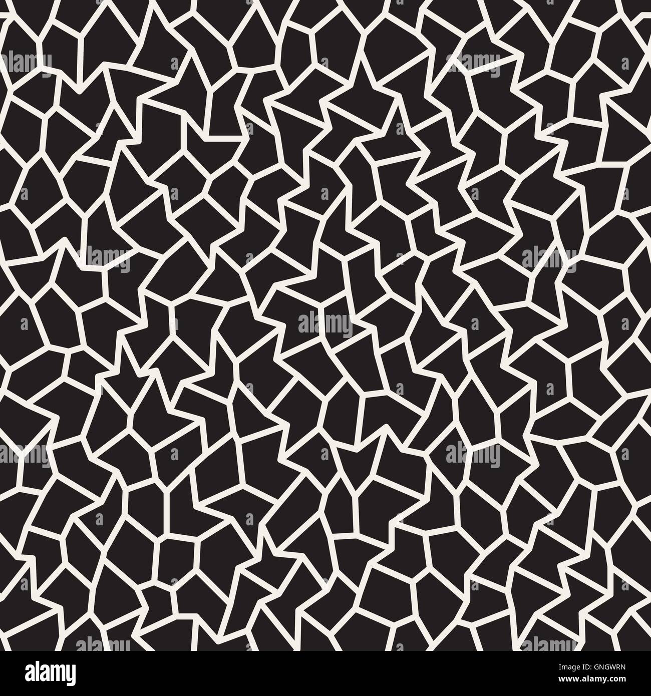 Vector Seamless Black and White Jagged Lines Mosaic Pattern Stock ...