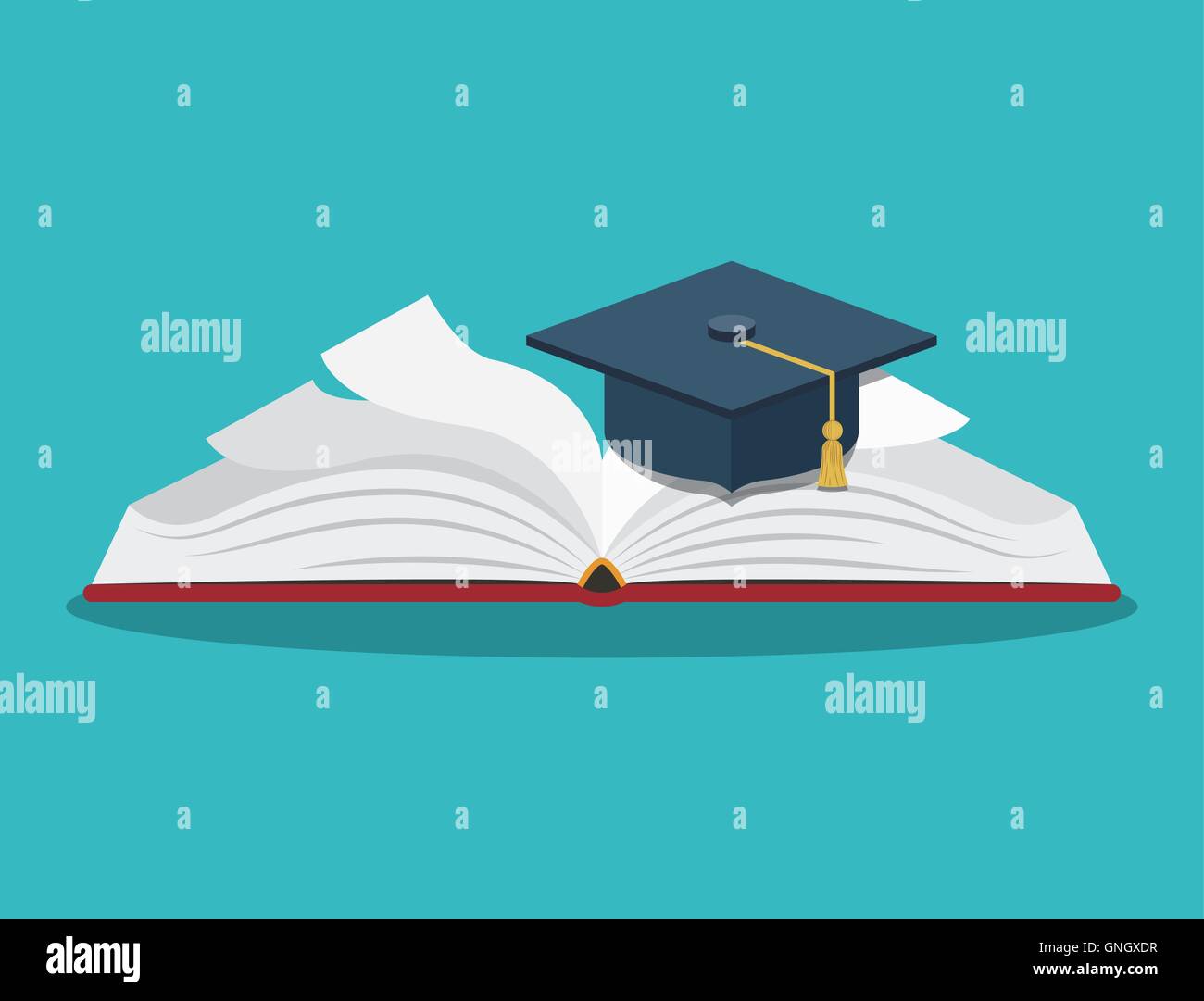 book with graduation hat isolated icon Stock Vector Image & Art - Alamy