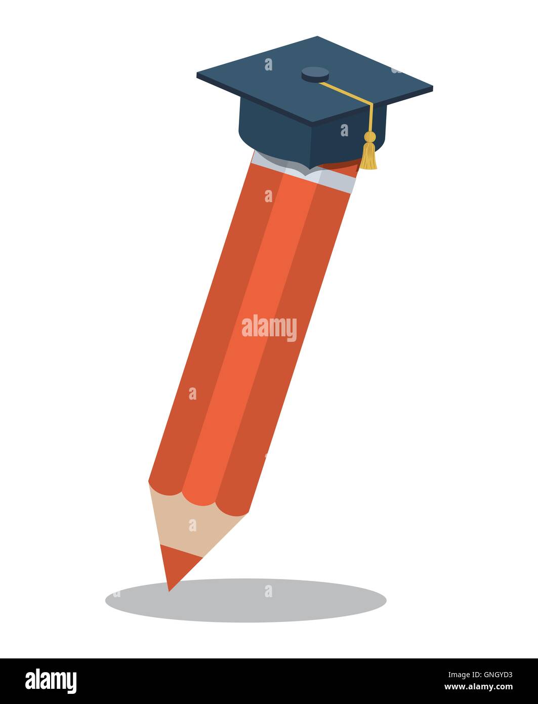 pencil with graduation hat isolated icon Stock Vector Image & Art - Alamy