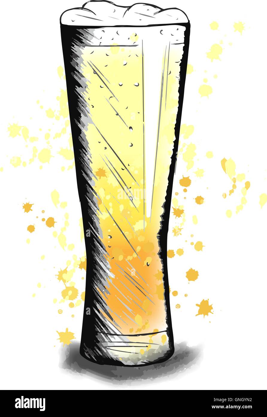 Vector colorful sketch of beer cup Stock Vector Image & Art - Alamy