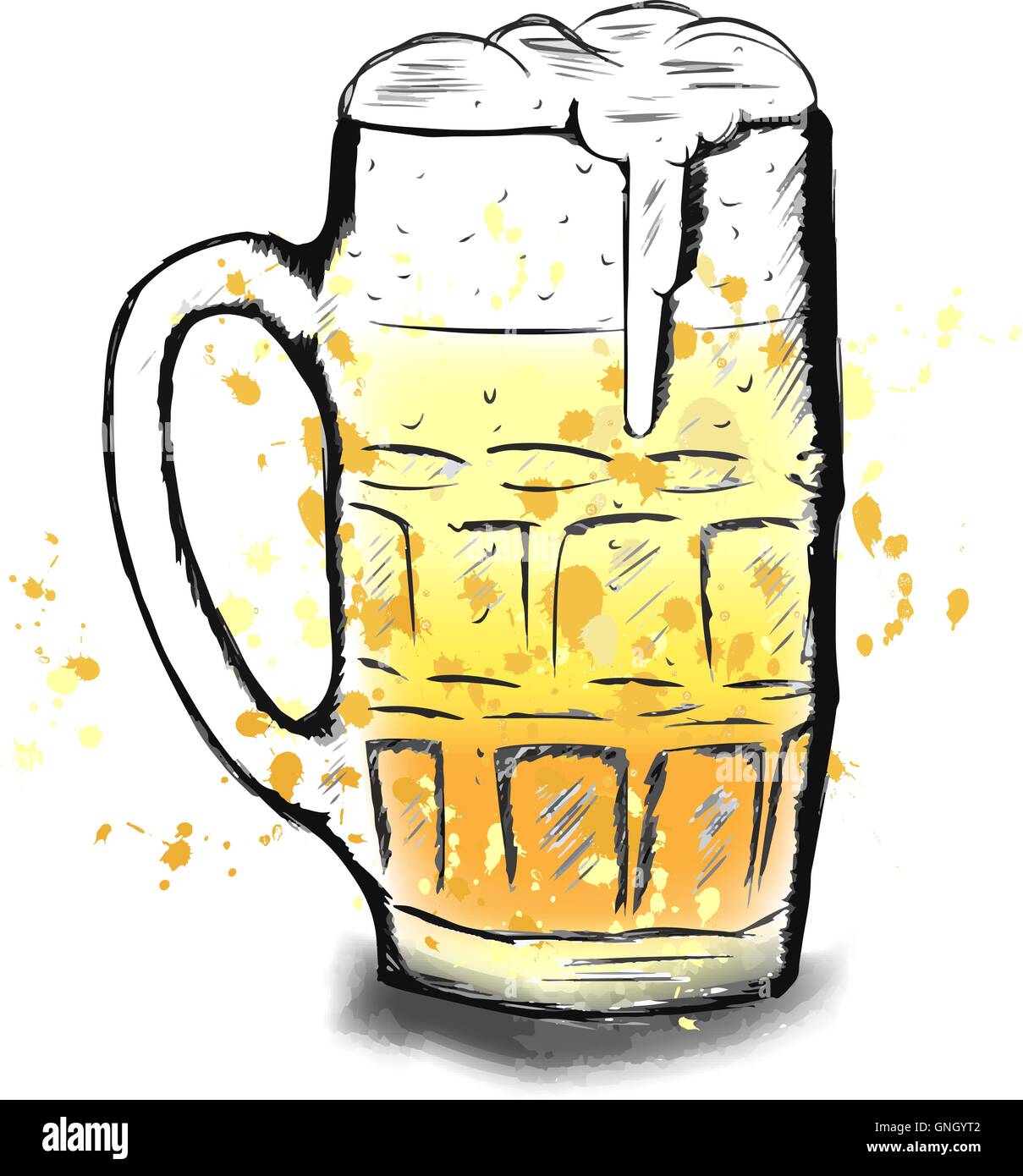 Vector colorful sketch of beer cup Stock Vector Image & Art - Alamy