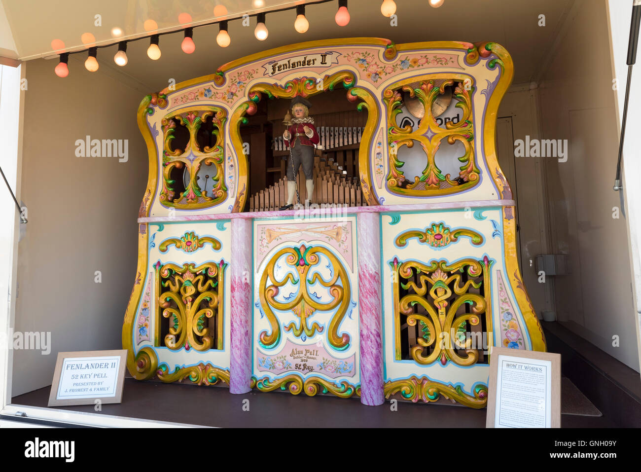 The Pell 52 key Fenlander II fairground organ on display at show ground ...