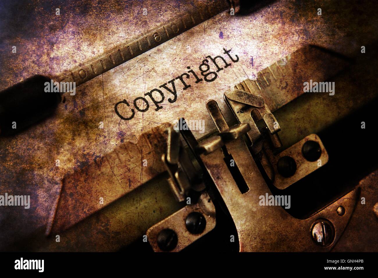 Copyright text on vintage typewriter Stock Photo - Alamy