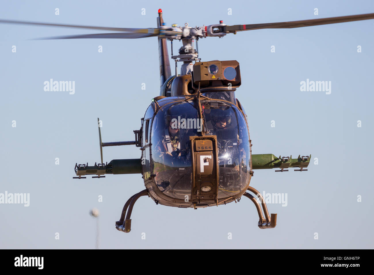 French Army Gazelle helicopter flying Stock Photo - Alamy