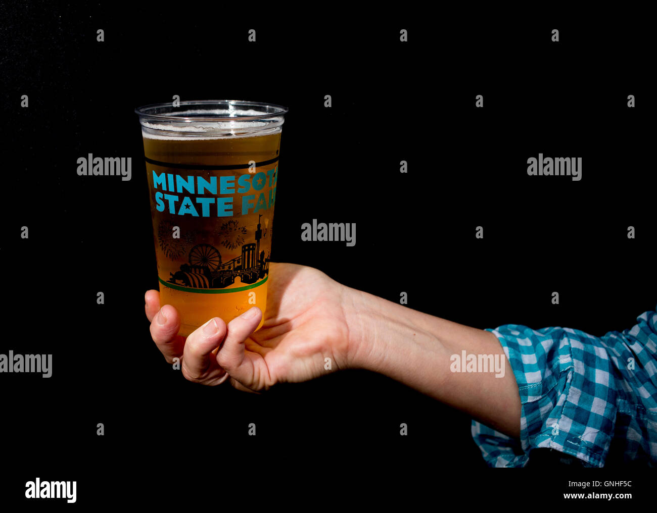 A glass of Grain Belt Beer is seen at the Minnesota State Fair in St ...