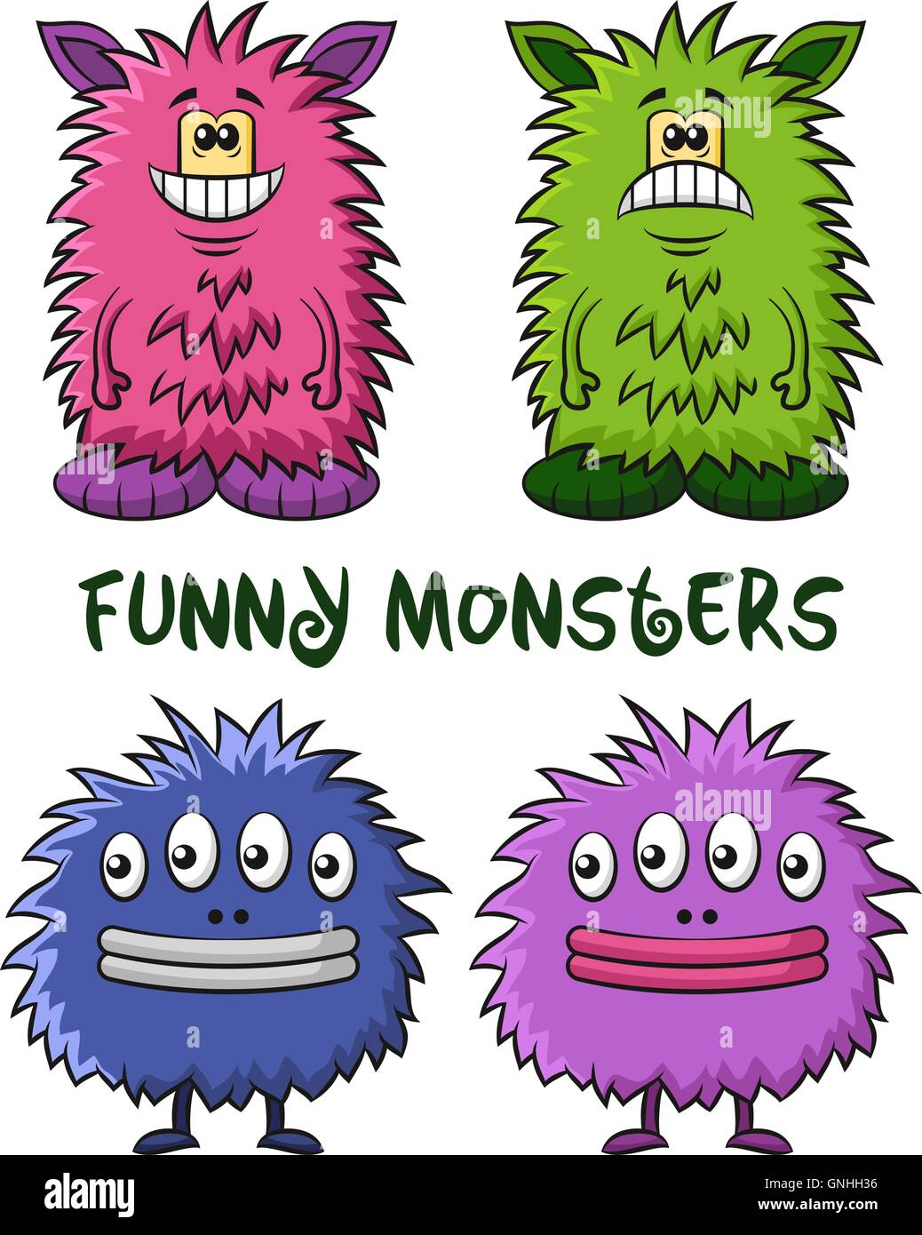 Cartoon Monsters Set Stock Vector Image & Art - Alamy