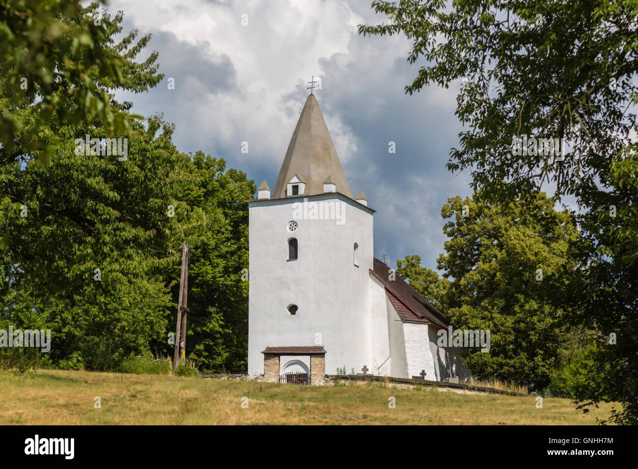 Romanesque-Gothic church from the 12th century in the village Sadok ...