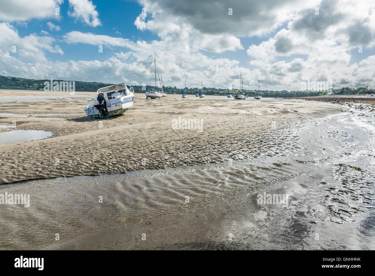 A view of Red Wharf Bay on Anglesey Stock Photo - Alamy