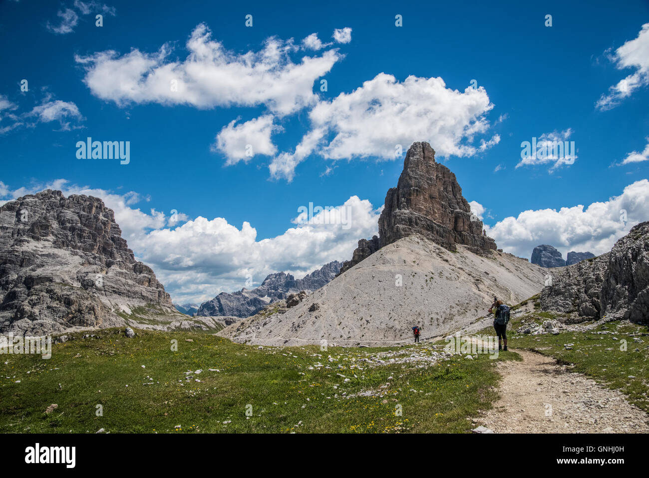 Trekking in the Sexten-Sesto Dolomites Stock Photo - Alamy