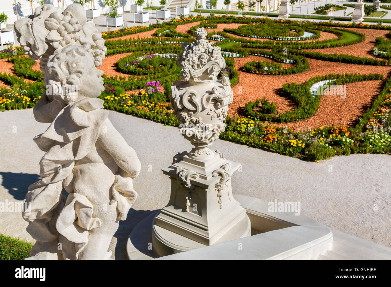 Restored baroque garden Bratislava Castle. Bratislava, capital of ...