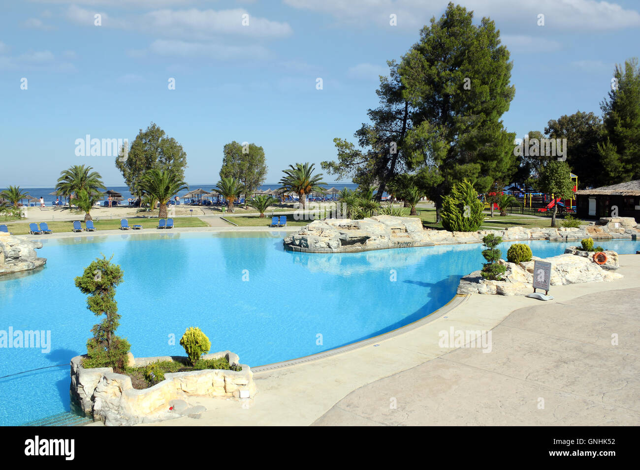 swimming pool summer vacation scene Stock Photo - Alamy