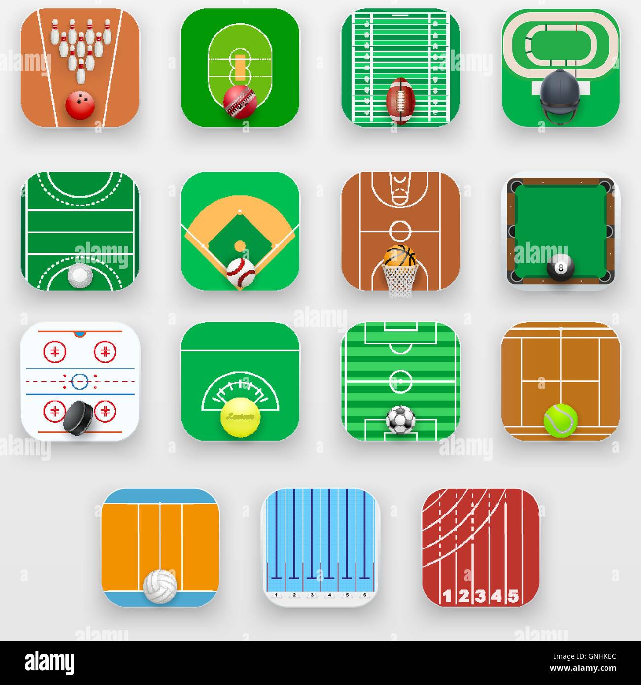 Set of Square icons with sports field end equipment Stock Vector Image ...