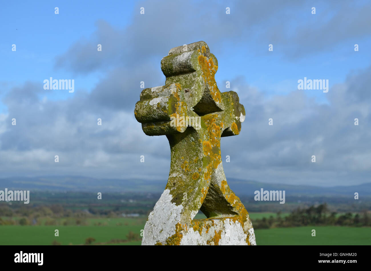 Ornate stone Christian cross marking an old burial ground Stock Photo ...