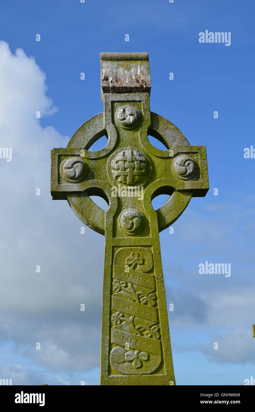 Gorgeous stone celtic cross in Ireland Stock Photo - Alamy